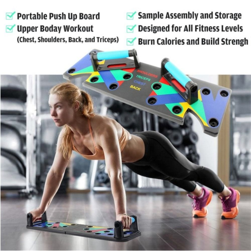 9 in 1 Push Up Board Bar System Body Building Fitness Workout Gym Stand ...