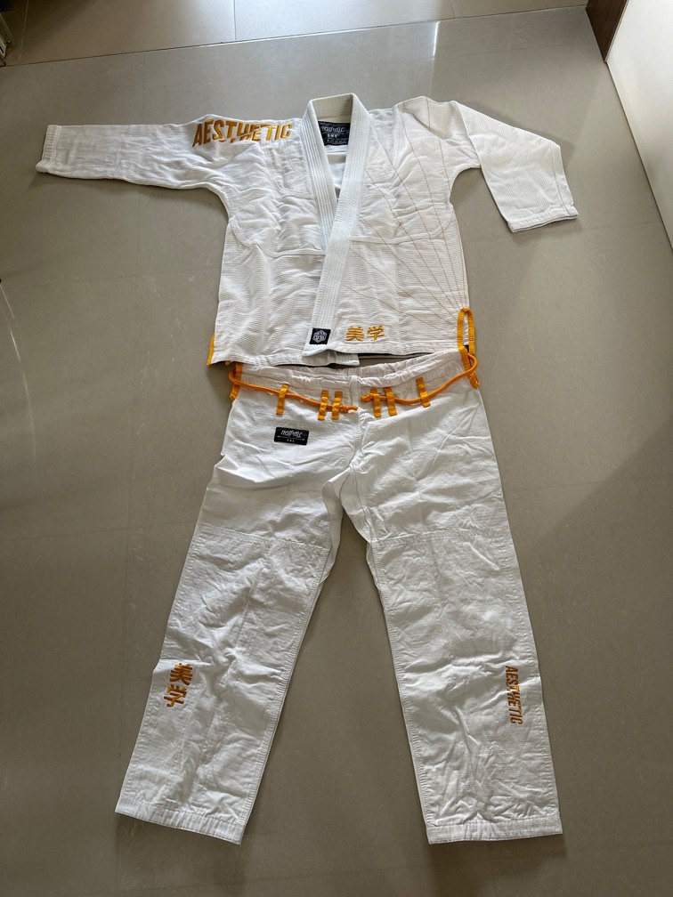 A1 Aesthetic BJJ Gi in White and Gold, Sports Equipment, Other Sports ...