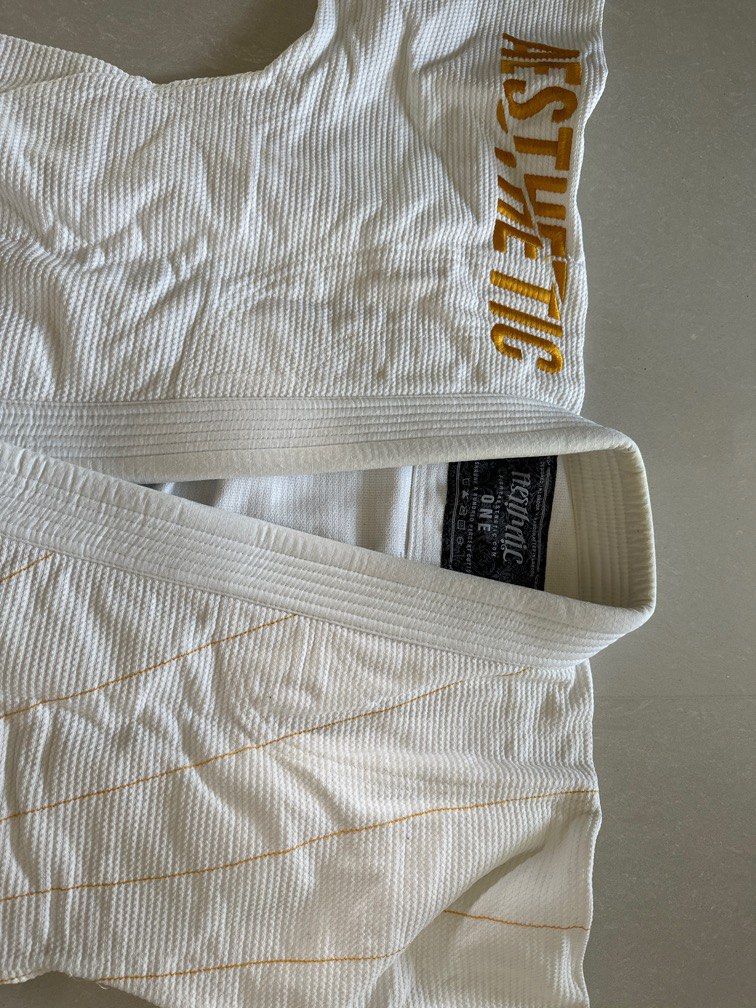 A1 Aesthetic BJJ Gi in White and Gold, Sports Equipment, Other Sports ...