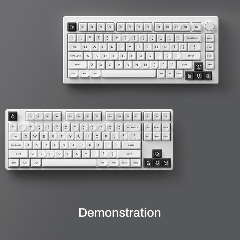 Akko Black on White Double-shot PBT MDA Keycaps, Computers & Tech ...