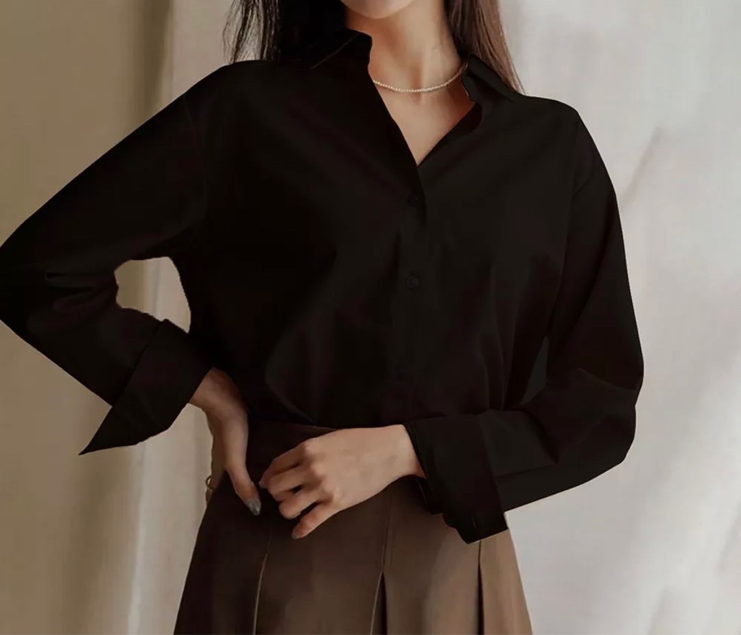 Atasa kerja wanita model unlo lengan panjang, Fesyen Wanita, Pakaian ...