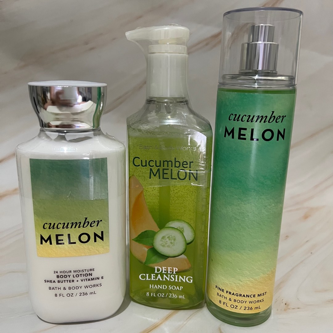 Bath and Body Works 3pc Gift Set Signature Collection: Cucumber Melon ...