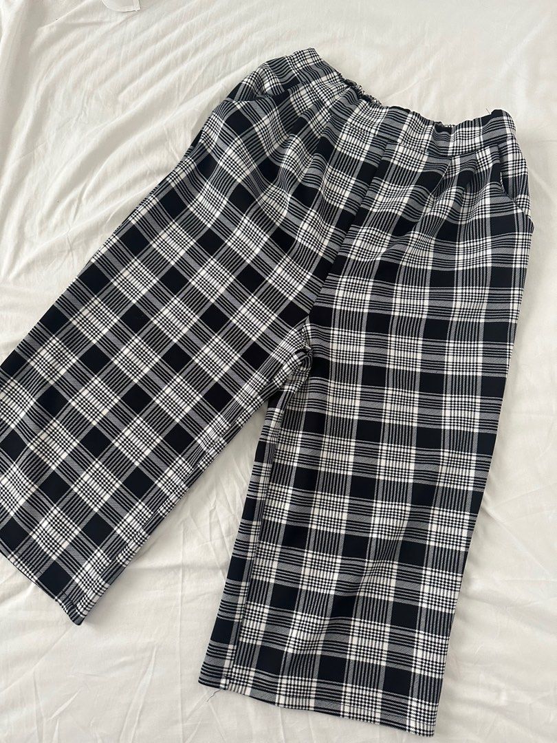 Black and White Checkered Trousers, Women's Fashion, Bottoms, Other ...