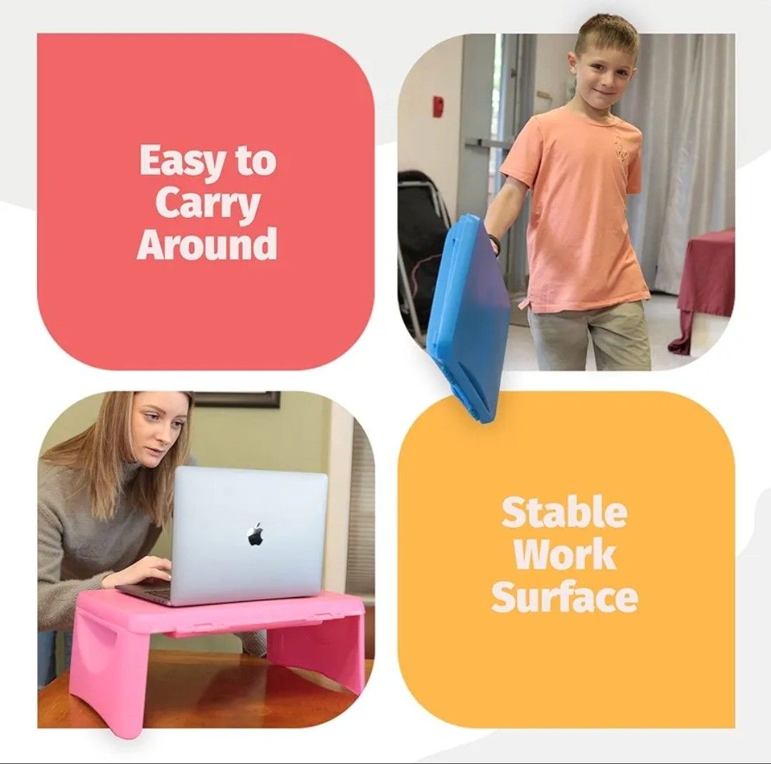 Blue Folding Lap Desk - Foldable Table for Work, Study, Gaming, Arts ...