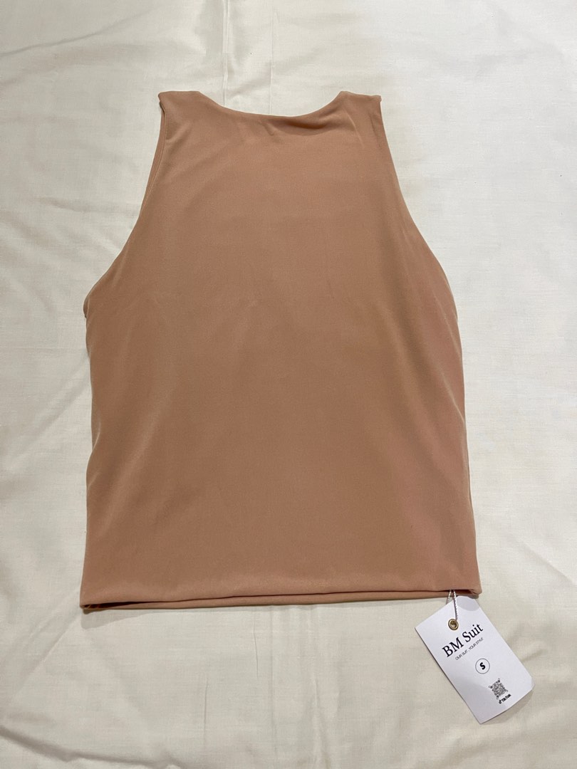 BM Suit Tracy Top Racer in Brown, Women's Fashion, Tops, Sleeveless on ...