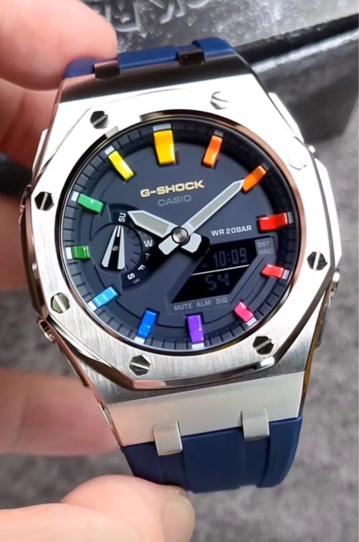 Casio G-Shock Casioak custom rainbow oat ga2110 ga2100, Men's Fashion ...