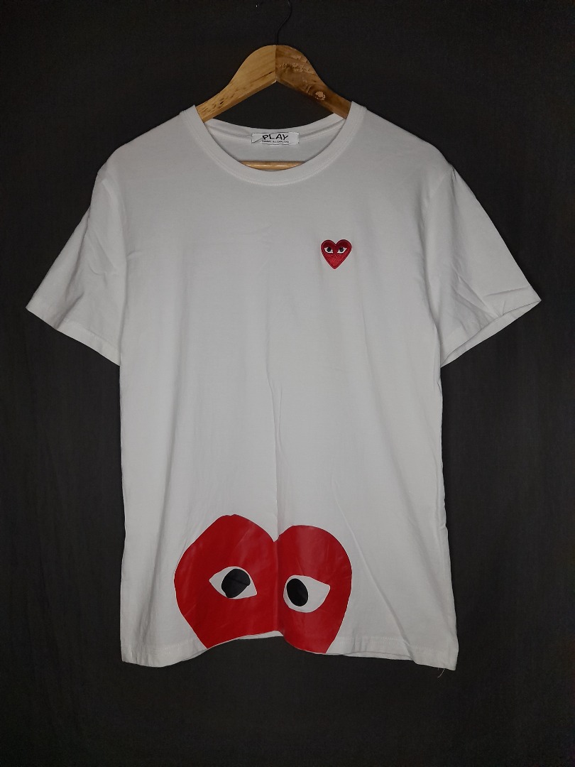 CDG White Tee, Men's Fashion, Tops & Sets, Tshirts & Polo Shirts on ...