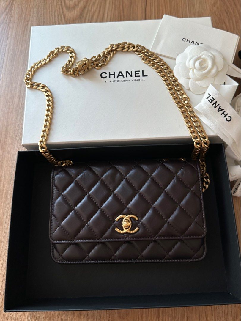 Chanel 22K Wallet On Chain, Luxury, Bags & Wallets on Carousell