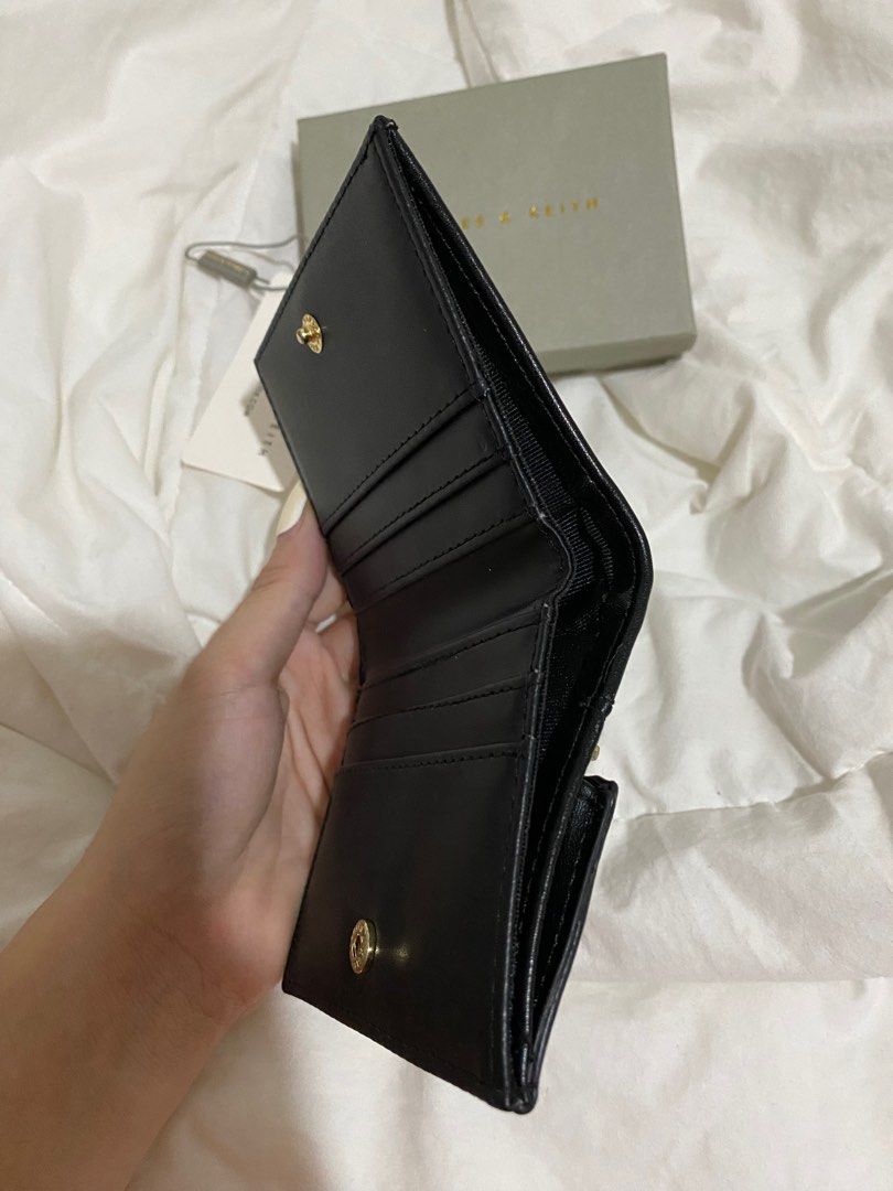 Charles and Keith Black Bi fold wallet, Luxury, Bags & Wallets on Carousell