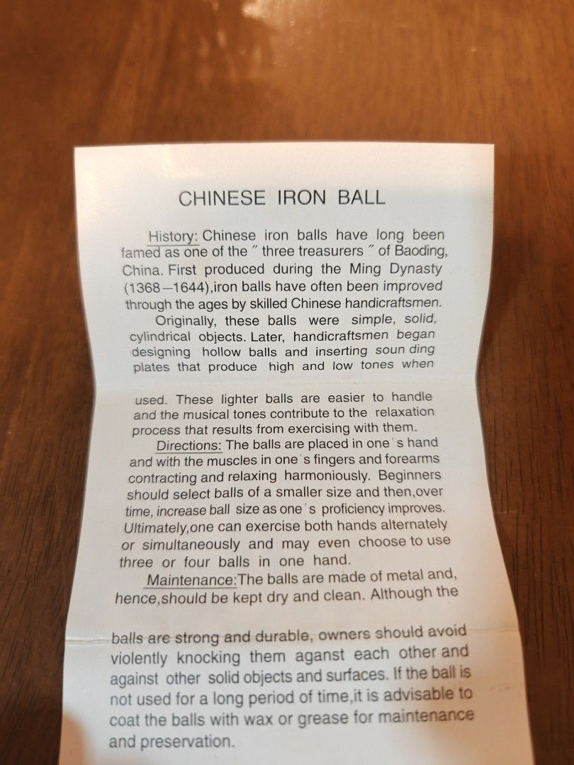 Chinese Baoding Health Ball, Health & Nutrition, Massage Devices on ...