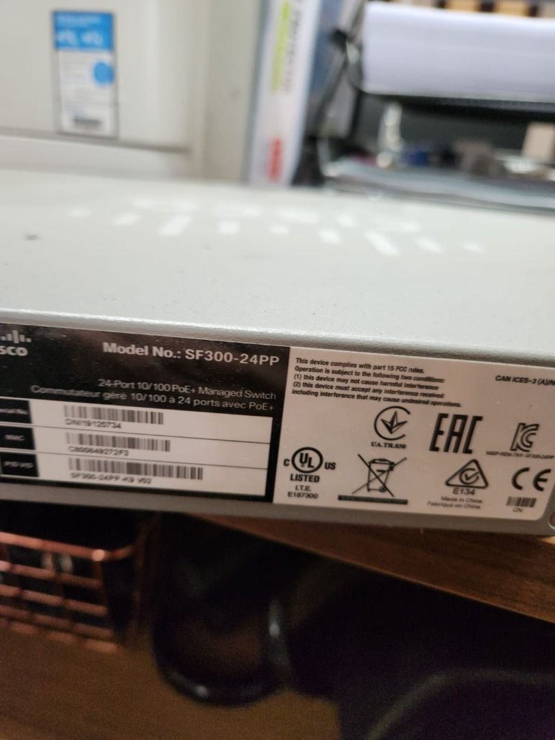Cisco SF300-24PP 24PP 24-Port 10/100 PoE+ Managed Switch, Computers & Tech, Parts & Accessories ...