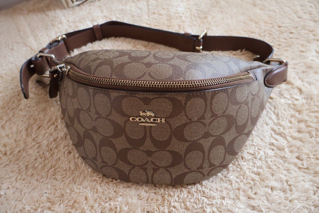 Coach Signature PVC Belt Bag in Khaki/Saddle, Luxury, Bags & Wallets on ...