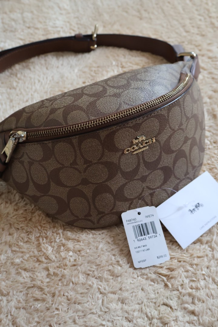 Coach Signature PVC Belt Bag in Khaki/Saddle, Luxury, Bags & Wallets on ...