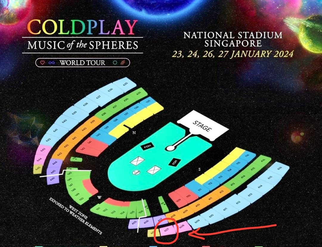Coldplay CAT 8 x2 tickets 31 Jan last show, Tickets & Vouchers, Event ...