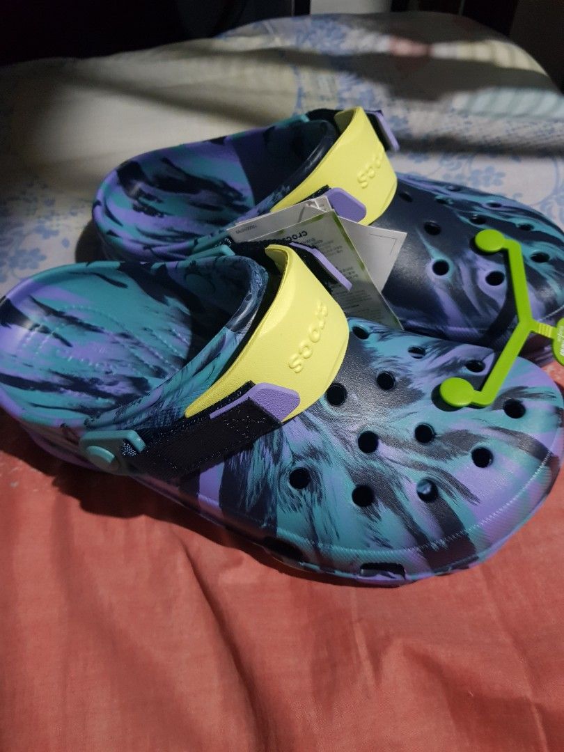 crocs all terrain marble navy, Men's Fashion, Footwear, Slippers ...