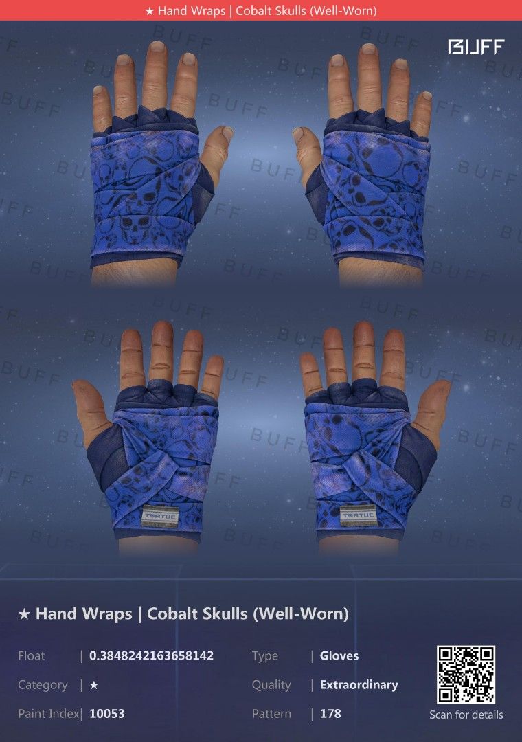 CSGO CS2 HAND WRAPS COBALT SKULLS, Video Gaming, Gaming Accessories, In-Game Products on Carousell