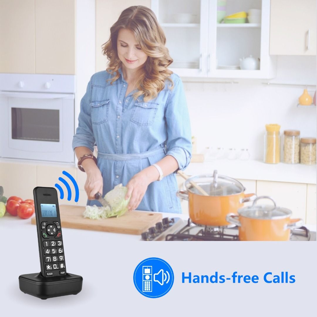 D1102B Cordless Phone with Answering Machine Caller ID Call Waiting 1.6 ...