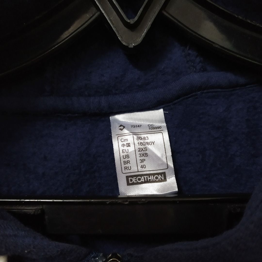 Decathlon Navy Blue Hoodie Jacket with Zipper, Women's Fashion, Coats ...