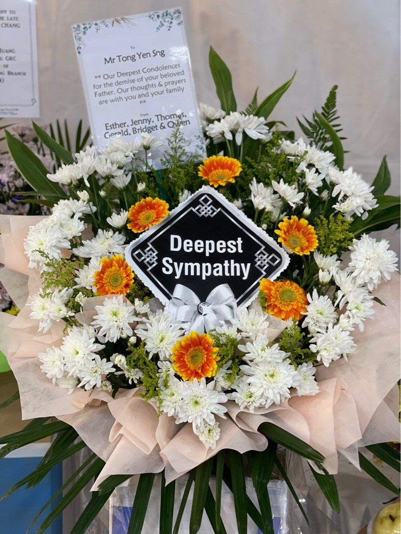 Empathy - Fresh Flower Condolence Stand | Funeral Flower Stand, Hobbies ...