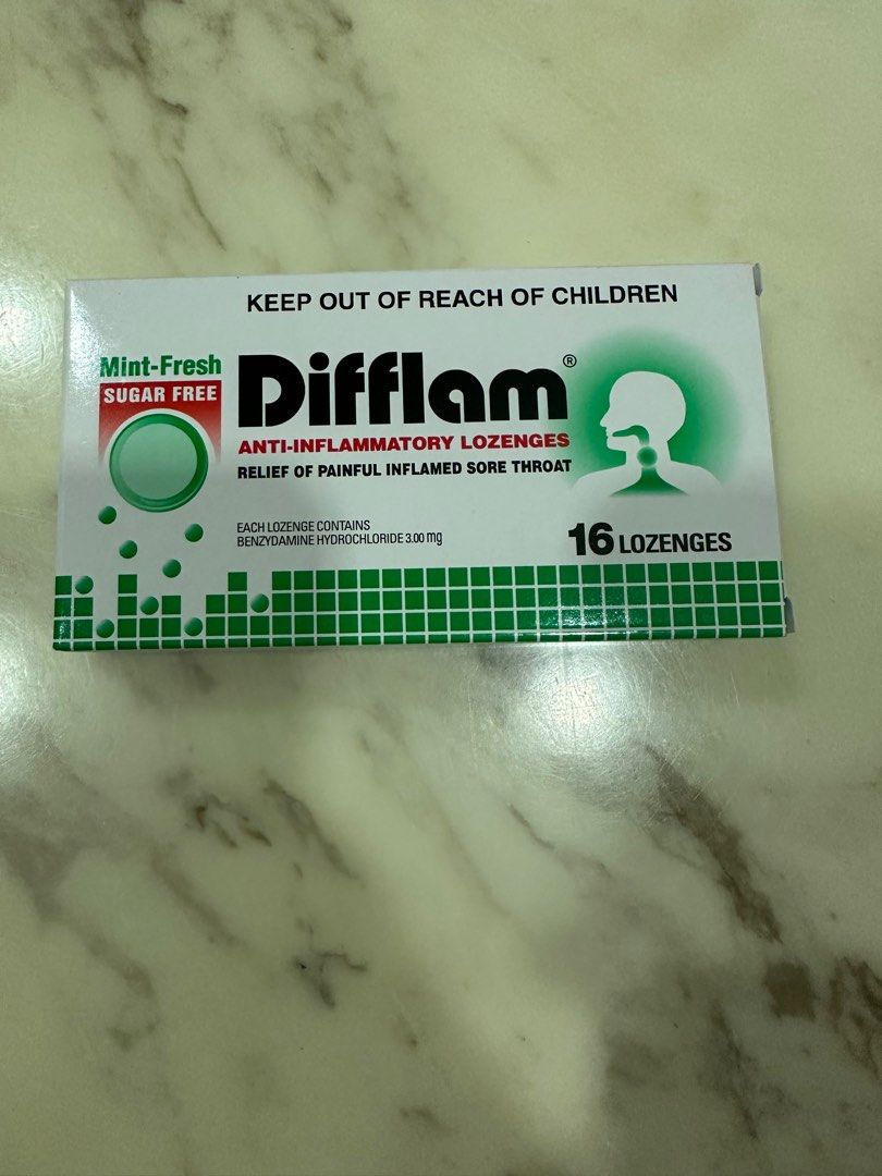 Difflam Lozenges Mint Fresh, Health & Nutrition, Health Supplements ...