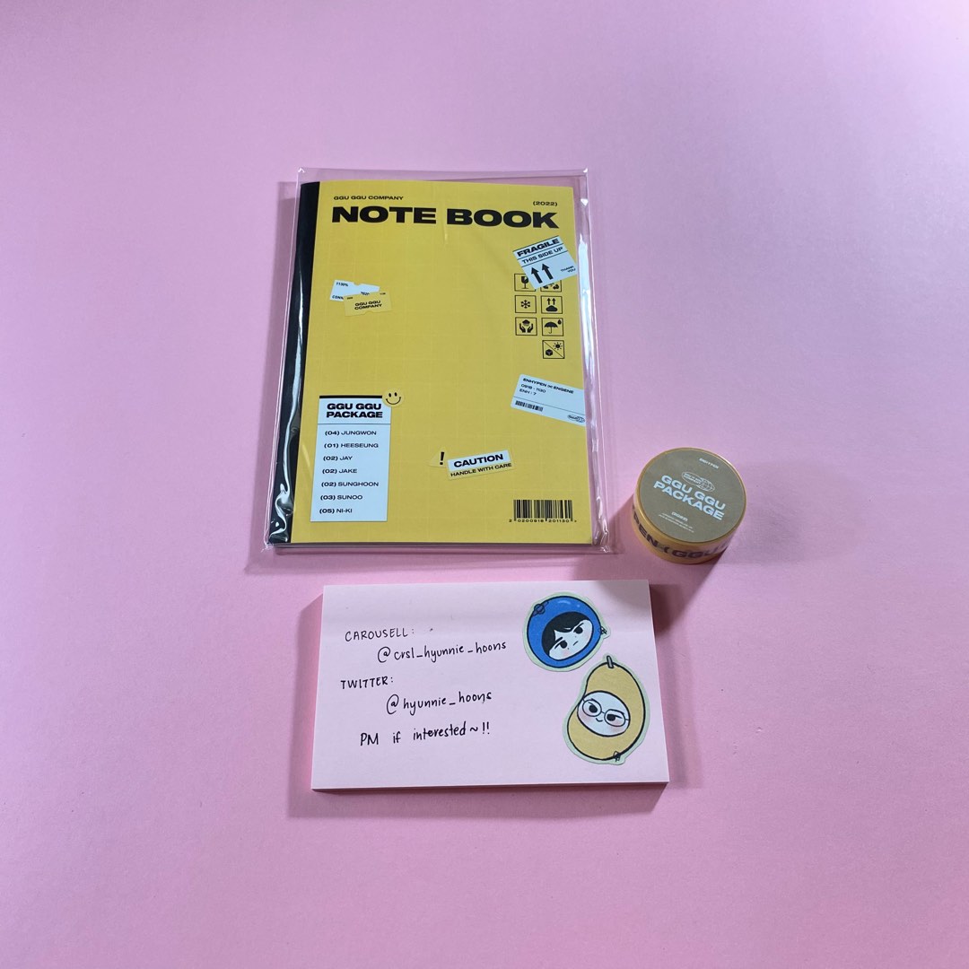 ENHYPEN Enha Notebook and Washi 2022 GGU GGU PACKAGE, Hobbies & Toys ...