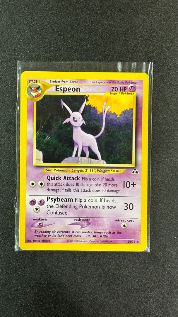 Espeon 20/75 Rare Neo Discovery Pokemon Card, Hobbies & Toys ...