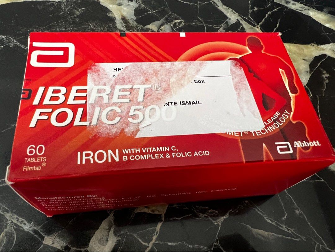 Free Iberet Folic Acid 500, Health & Nutrition, Health Supplements ...