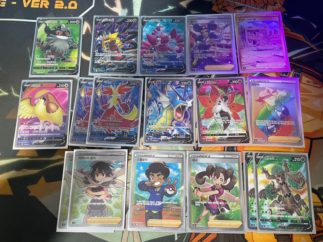 [FREE MAIL] Pokemon Korean TCG Full Art, Gold, Rainbow Cards from Eevee ...