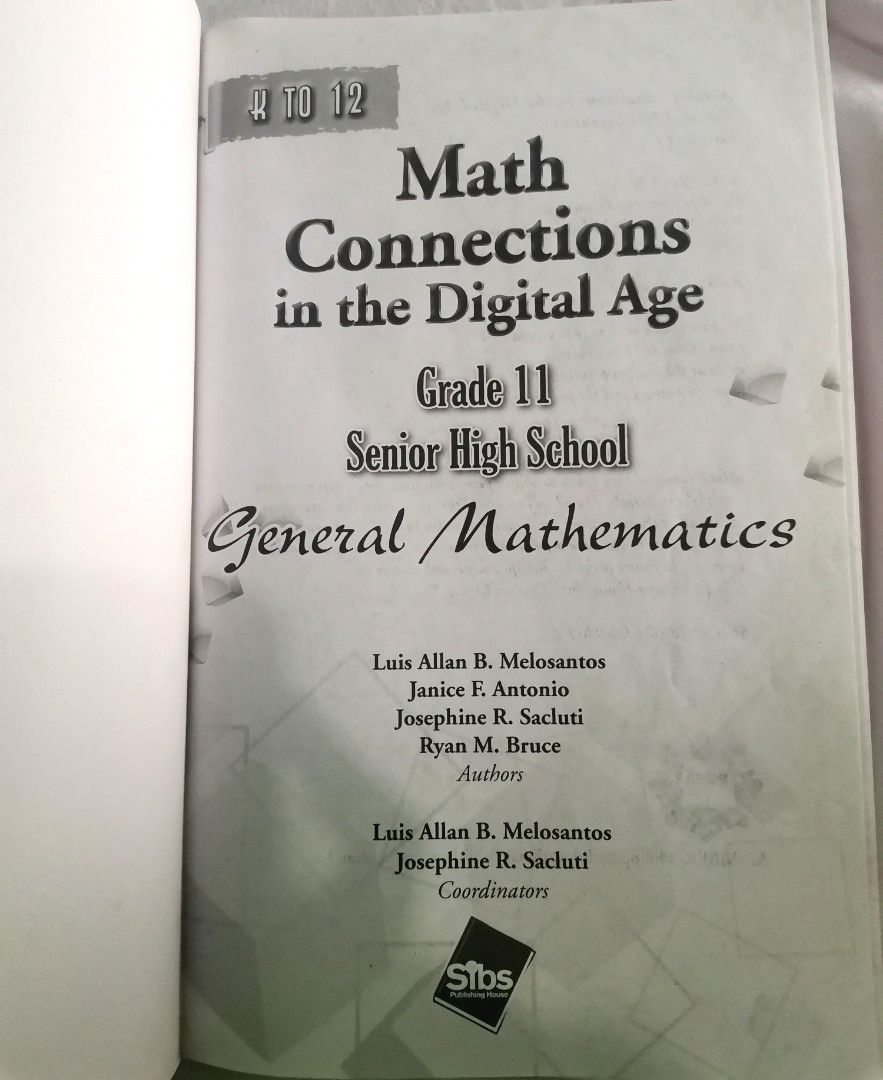 GENERAL MATHEMATICS Textbook (For Grade 11), Hobbies & Toys, Books ...