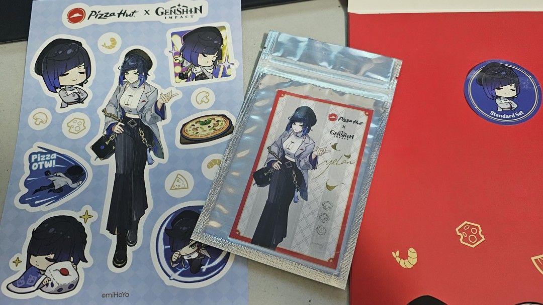 Genshin Impact X Pizza Hut MY Yelan Standard Set, Hobbies & Toys ...