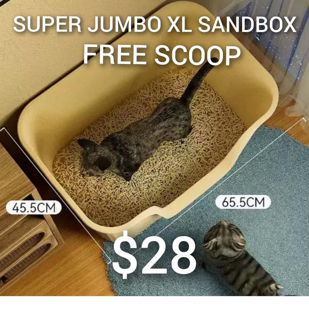 GIANT Jumbo Xl Sandbox litter Brand New for Big Cat Long Cat can use ...