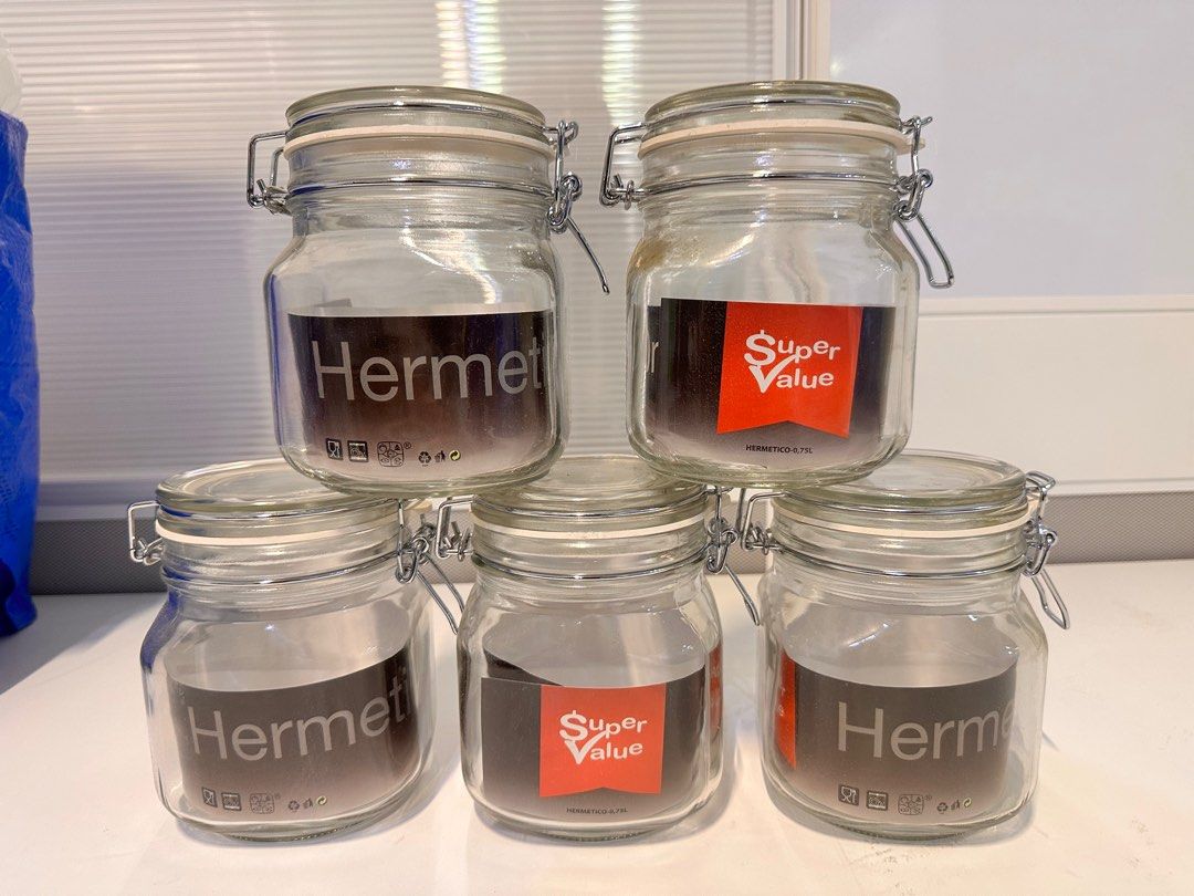 Glass Jars (new) 750ml, Furniture & Home Living, Kitchenware ...