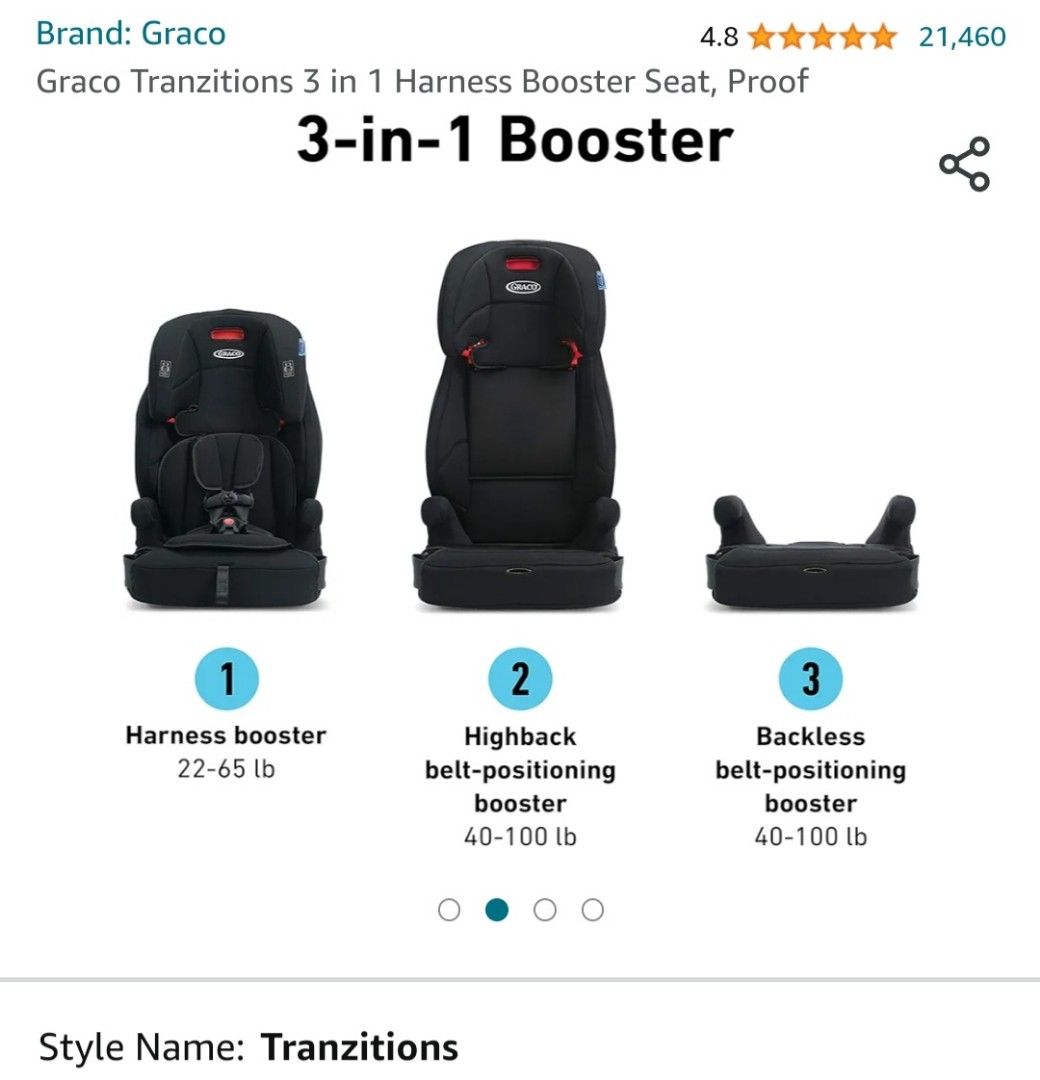 Graco 3-in-1 booster, Babies & Kids, Going Out, Car Seats on Carousell