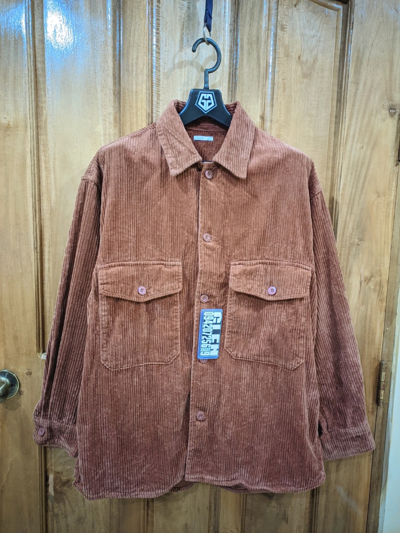 GU by Uniqlo Corduroy CPO Overshirt Jacket MEN'S (Brown), Men's Fashion, Coats, Jackets and ...