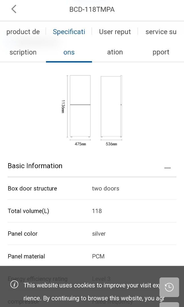 Haier BCD-118TMPA Refrigerator/Fridge, 家庭電器, 廚房電器, 雪櫃及冰櫃 - Carousell