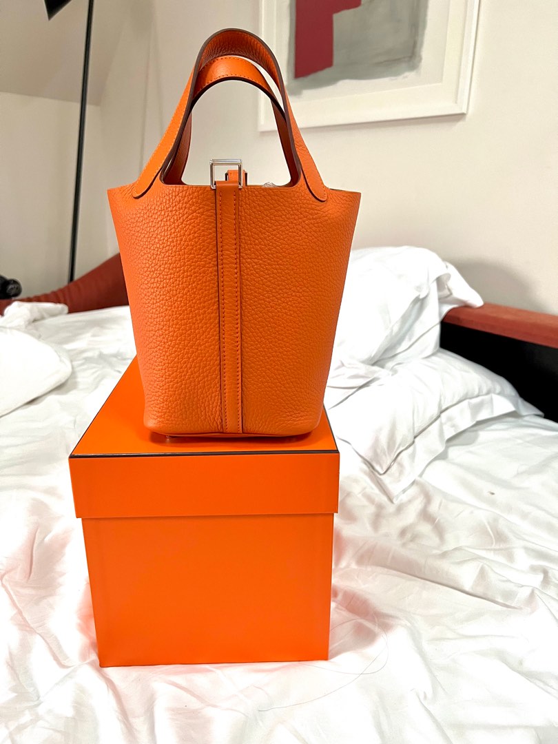 Hermes Picotin orange 18 PHW Brand new, Luxury, Bags & Wallets on Carousell