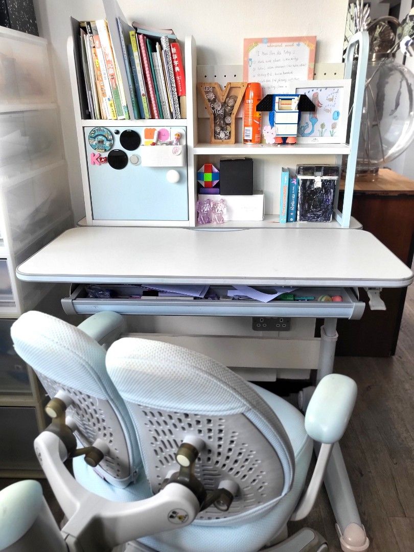 High-end fully adjustable study table set for student, Furniture & Home ...
