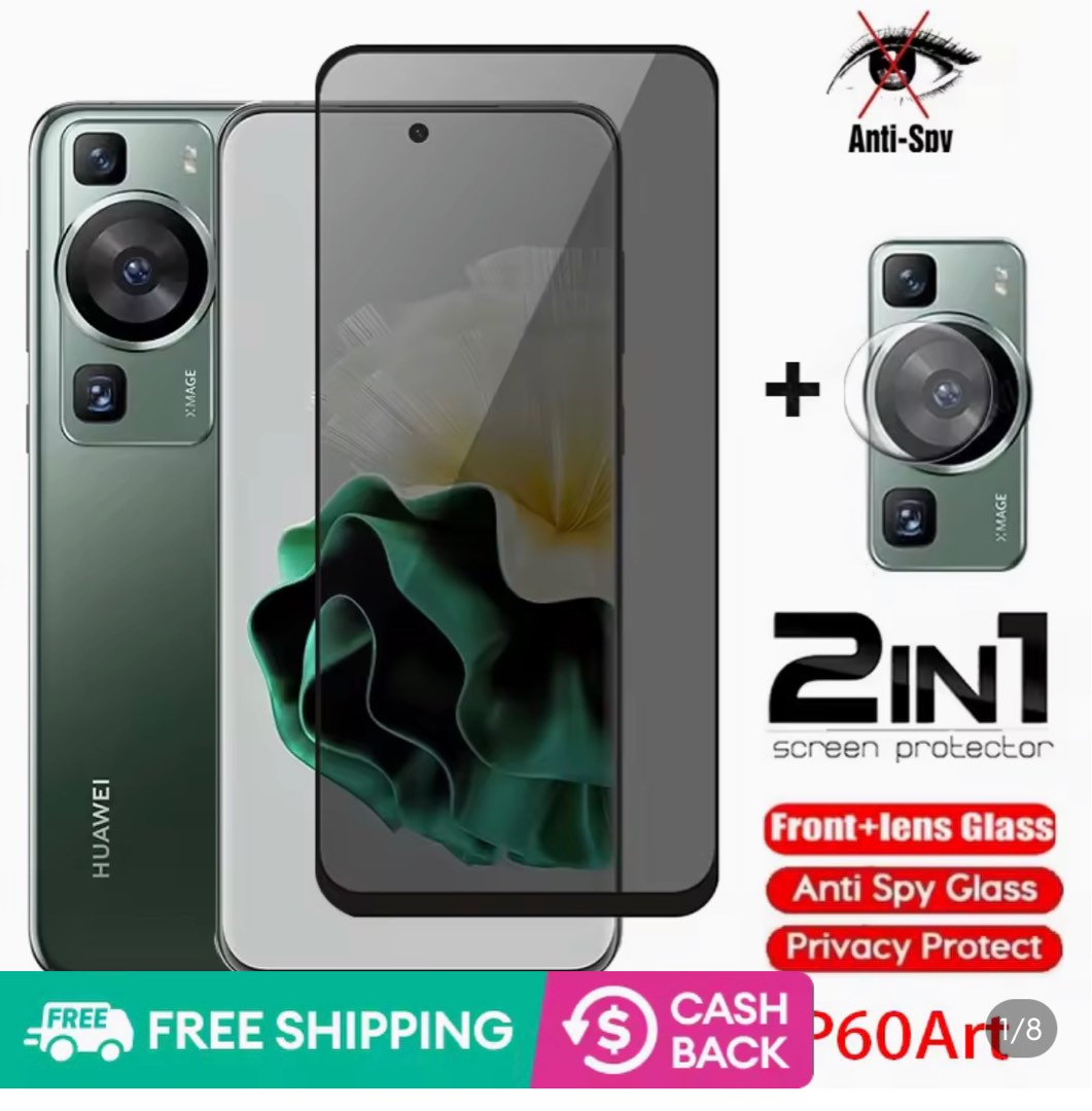 Huawei p60 pro anti spy screen plus camera lense protector, Mobile ...