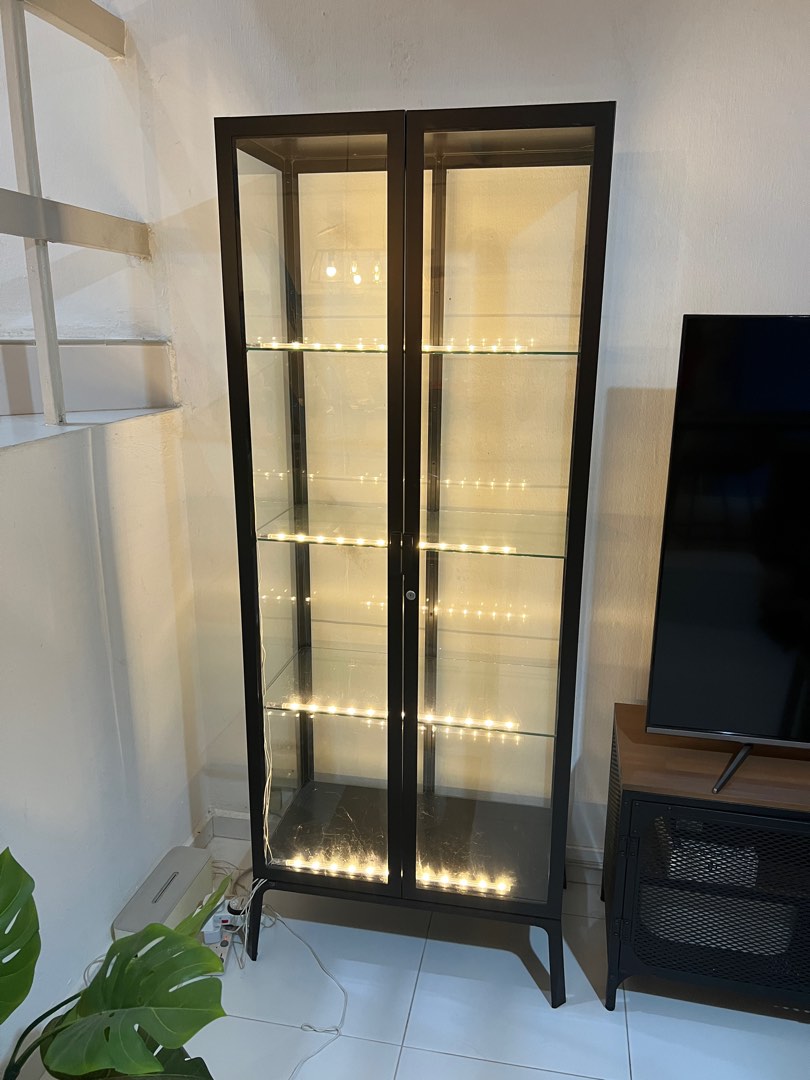 IKEA MILSBO display cabinet with lights, Furniture & Home Living ...