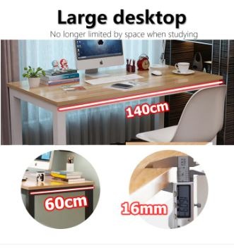 JMS Office desk 1.6CM thick solid wood computer desk durable desktop ...