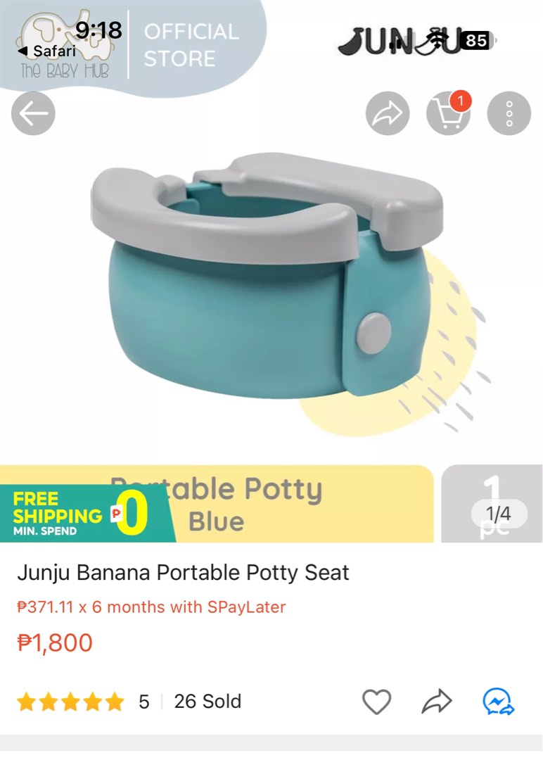 Junju Banana Portable Potty Seat, Babies & Kids, Bathing & Changing, Toilet Training on Carousell