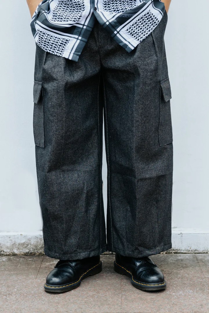 Kaifiyyah Hard Denim Pants Jepun Cargo, Women's Fashion, Muslimah ...