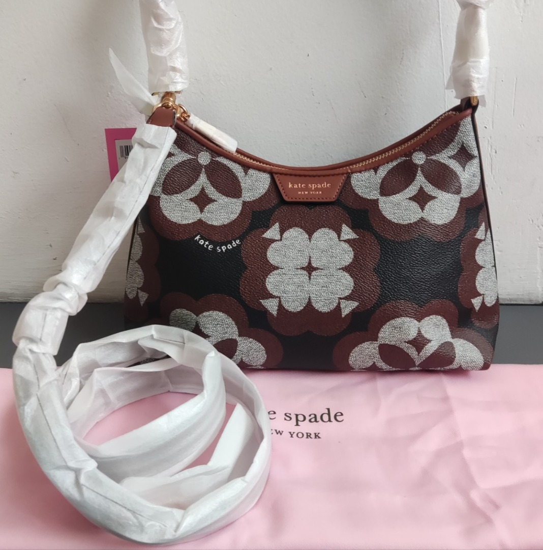 Kate Spade Oversized Reece Spade Flower Monogram Coated Canvas Medium ...