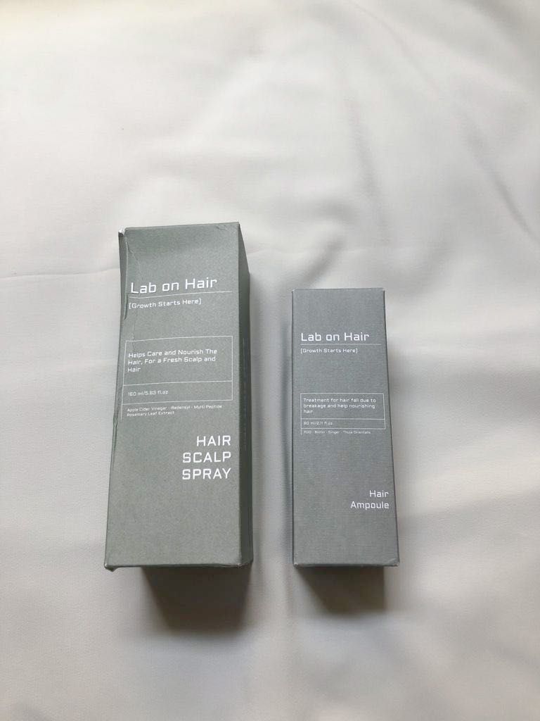 LAB ON HAIR ANTI HAIR FALL AMPOULE SERUM AND SCALP SPRAY, Kesehatan ...