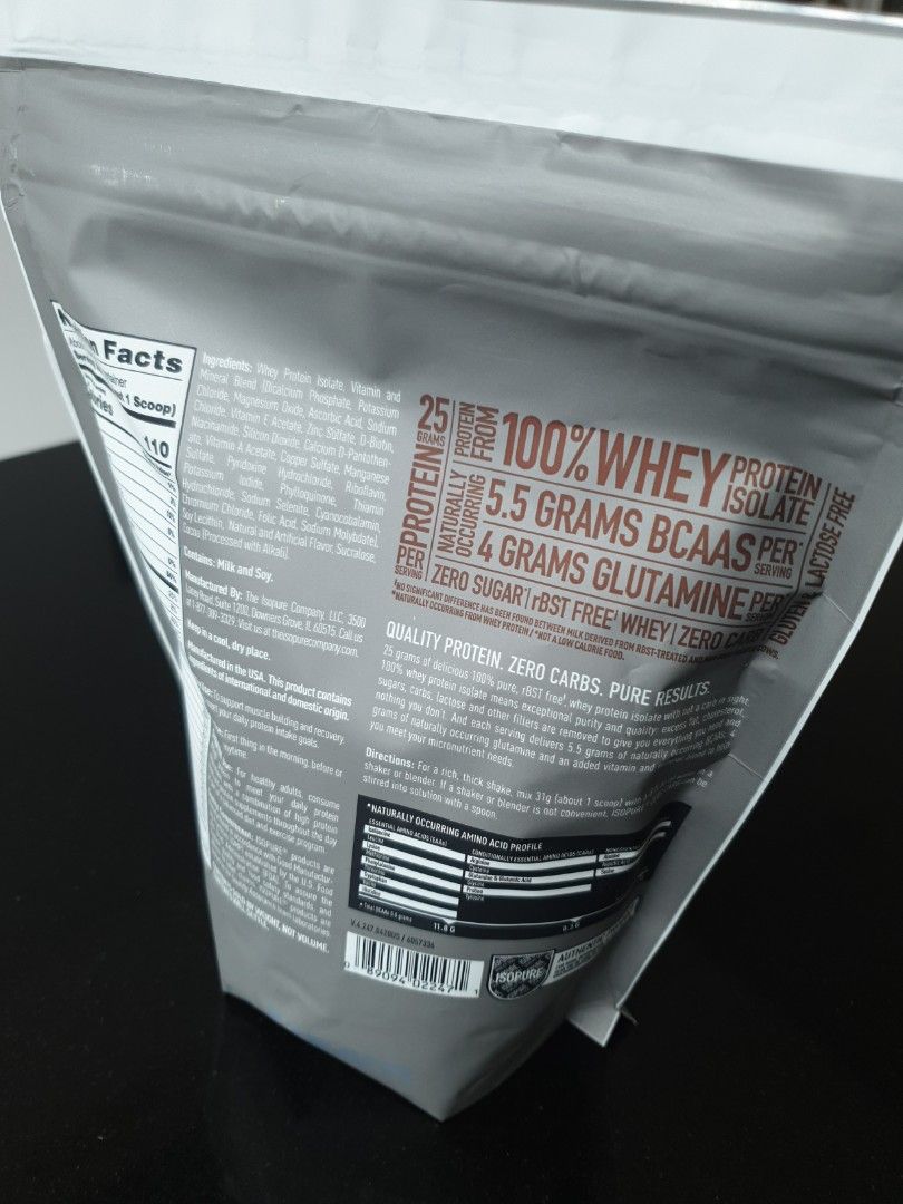 LAC Isopure protein powder, cookies & cream, 1lb/454g, Food & Drinks ...