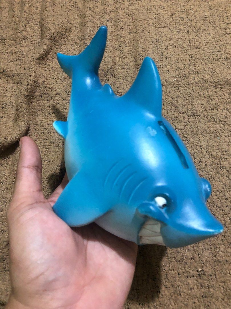 Large PVC shark coin bank, Hobbies & Toys, Toys & Games on Carousell
