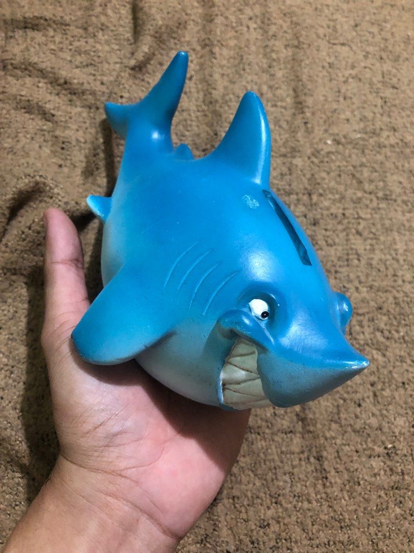 Large PVC shark coin bank, Hobbies & Toys, Toys & Games on Carousell