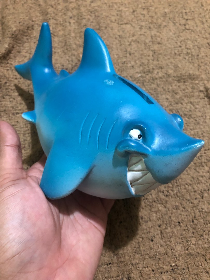 Large PVC shark coin bank, Hobbies & Toys, Toys & Games on Carousell