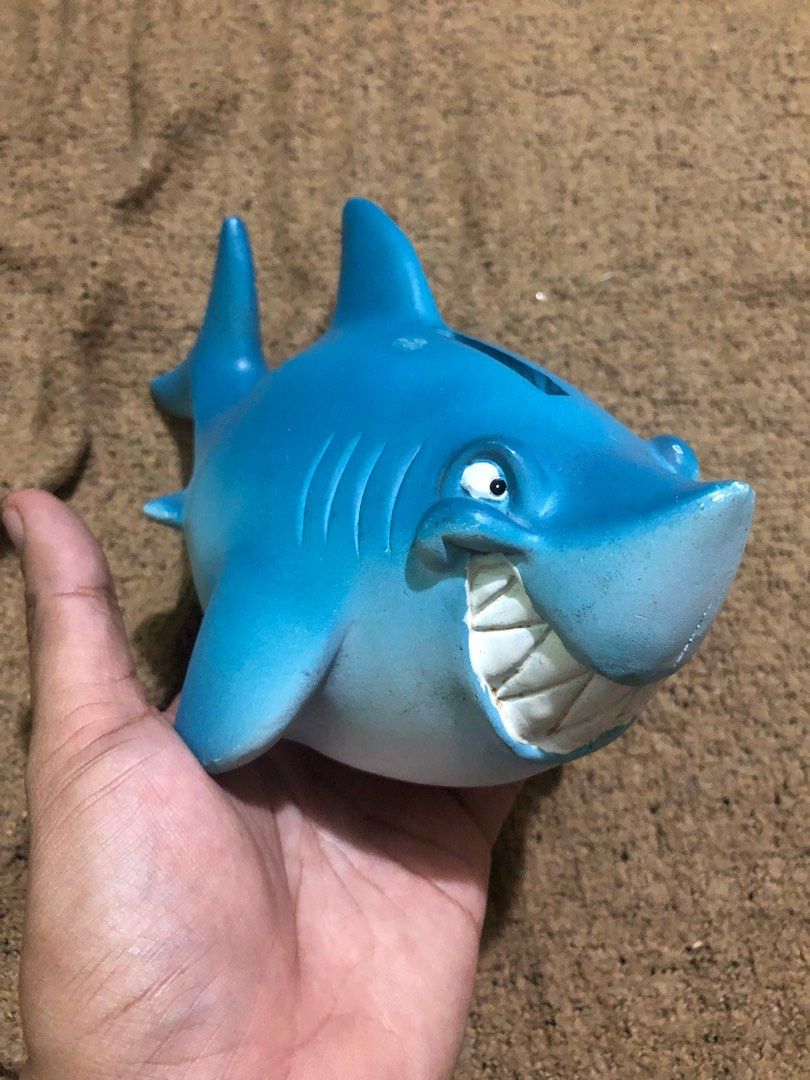 Large PVC shark coin bank, Hobbies & Toys, Toys & Games on Carousell