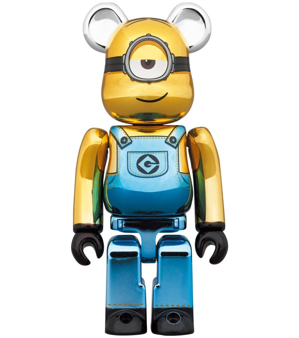 Medicom Toy Be@Rbrick, BEARBRICK Minion Stuart Chrome Version - 100% ...